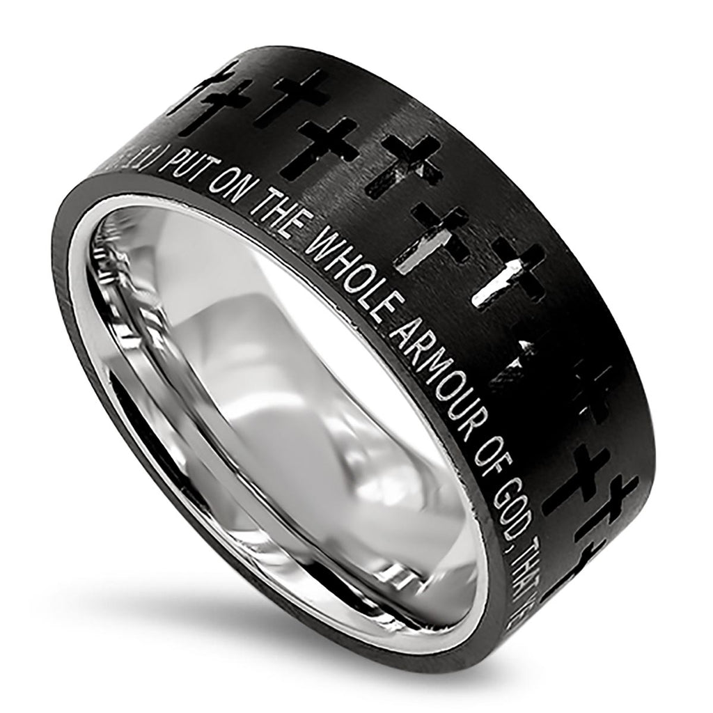 Knight Black Ring, "ARMOUR OF GOD" – Kingdomwearjewelry.com